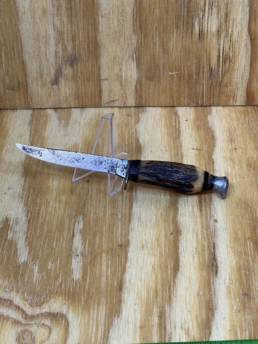 Vintage Edge Mark Fixed Blade Hunting Knife Stag 489 Solingen Germany W ...