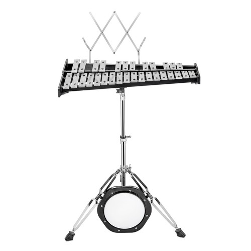 30 Note Glockenspiel Xylophone Bell Kit with Mallets, Stand & Practice ...