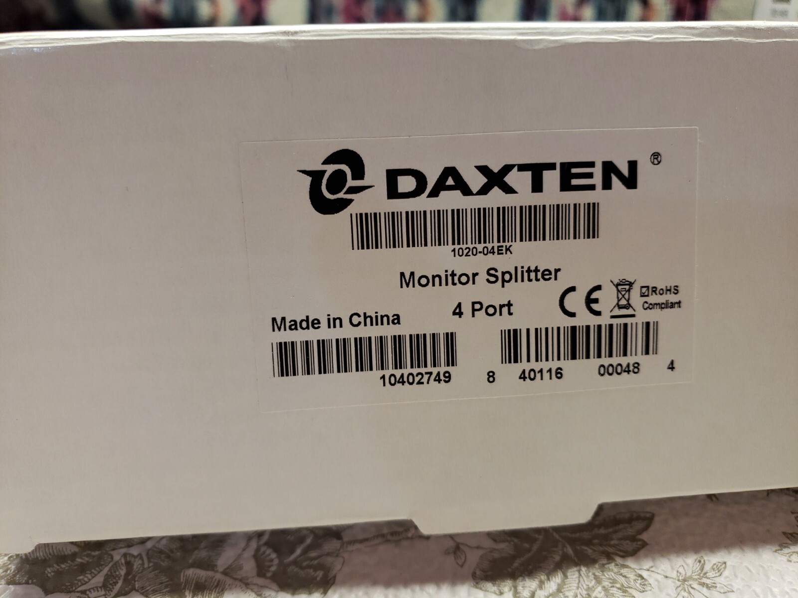 Daxten Monitor Splitter (1020-04EK) 4-Ports External Splitter for sale ...