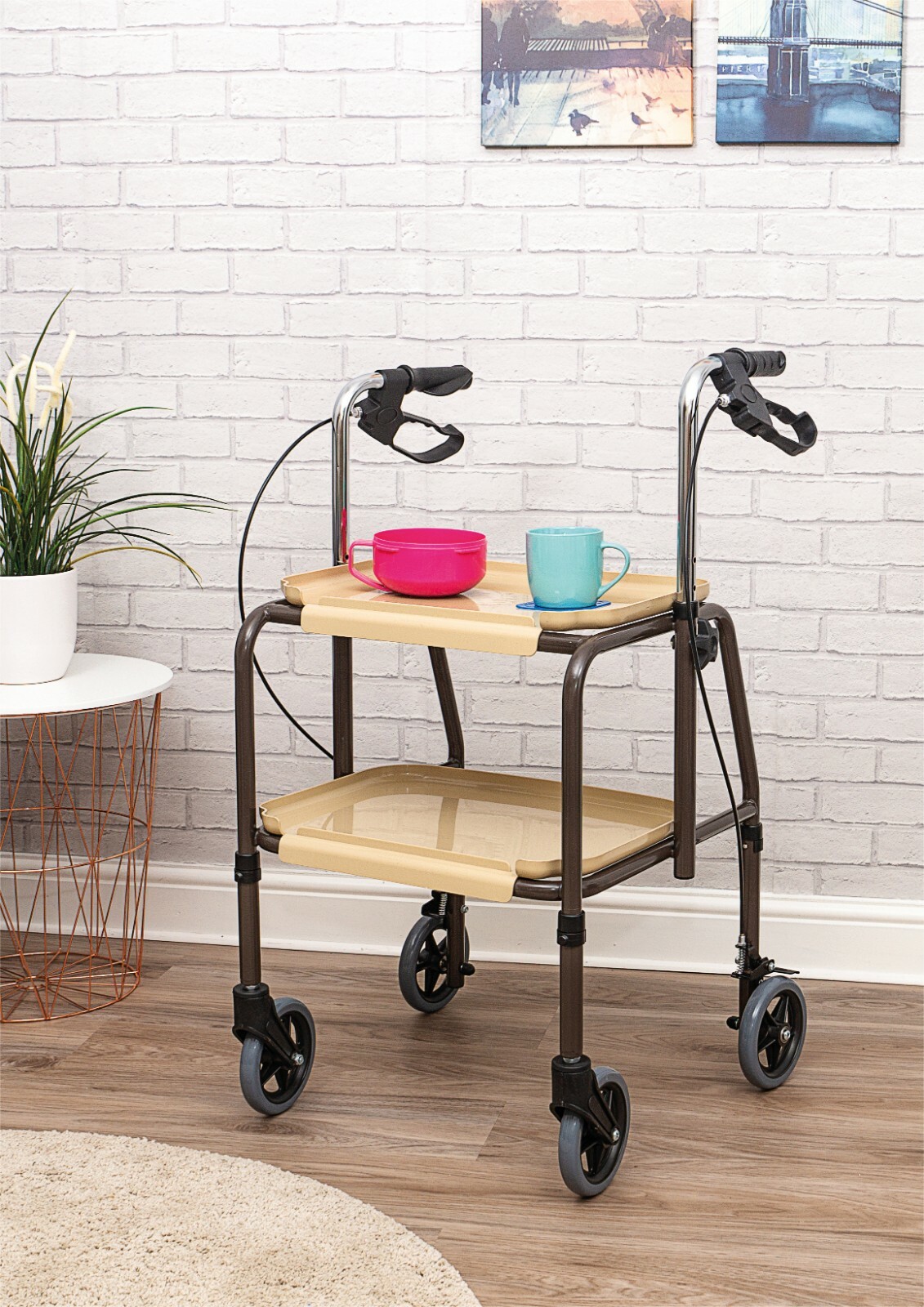 Aidapt Height Adjustable Kitchen Strolley Trolley with Brakes Indoor ...