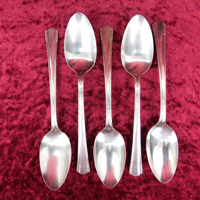 VTG Set of 5 Wm Rogers Original Mfg Co Silver Plate Serving Spoons 8.5 ...