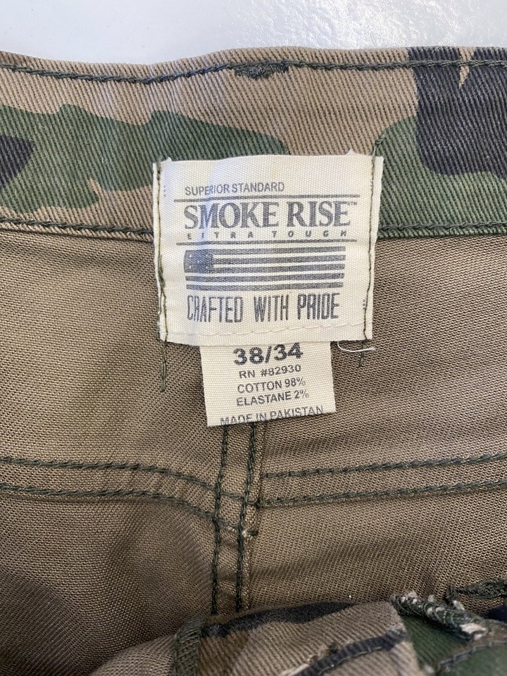 Smoke Rise Pants Mens 38x34 Camo Slim Tapered Denim | eBay