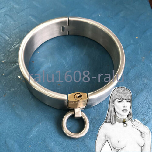 Stainless Steel Metal Heavy Rings Collar Neck Restraint Brass Lock Couples Games | eBay