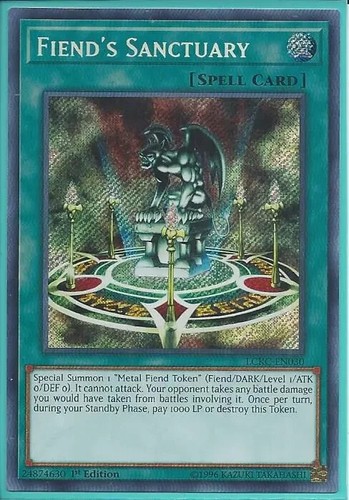 Yugioh - Fiend’s Sanctuary - Holographic Secret Rare - 1st Edition Card ...