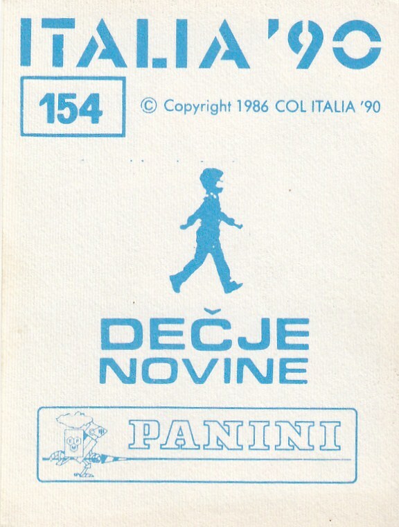 Sticker BOGDAN STELEA Romania FIFA WC 1990 ITALIA 90 Decje novine YUG ...