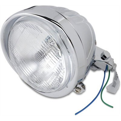 Drag Specialties Headlight with Visor 5-3/4" - Grooved | 20-0335D-BX ...