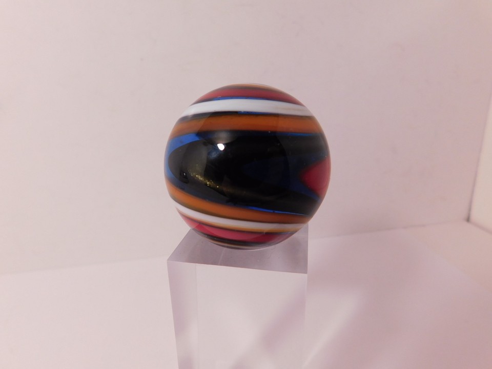 A Newly Created Handmade Reverse Corkscrew Art Glass Marble - 38 MM = 1 ...