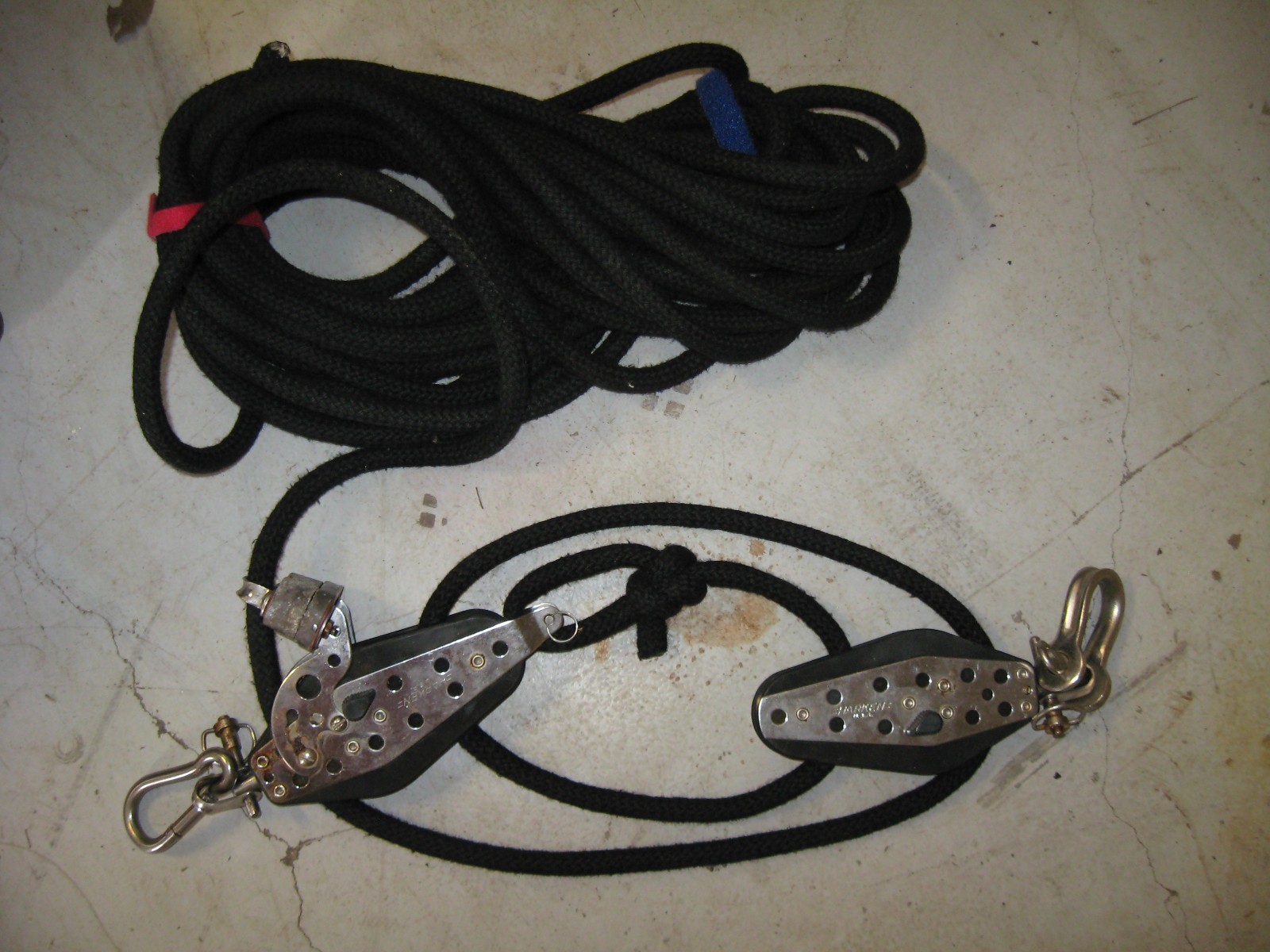 MAINSHEET CONTROL ASSEMBLY 4 PART TACKLE W/CAM CLEAT 1/2" LINE | eBay