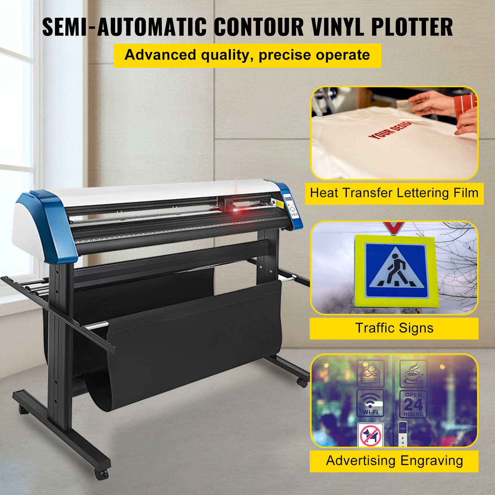 53" Vinyl Cutter Plotter Sign Cutting Machine w/Software+3 Blades LCD ...