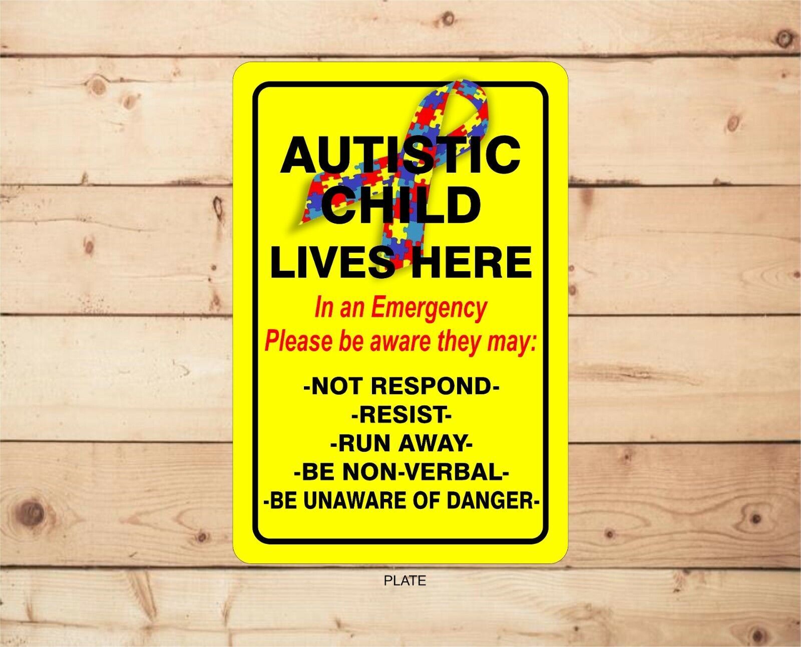 Autistic Child Lives Here Sign | eBay