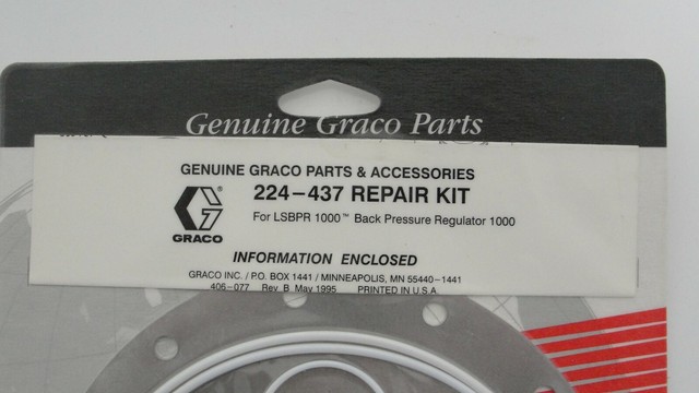 Graco 224437 BPR Back Pressure Regulator Repair Kit for sale online | eBay