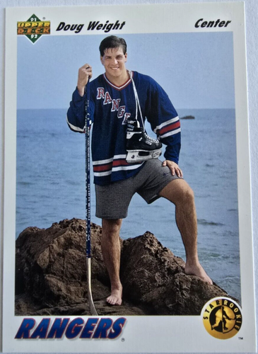 Doug Weight, 1991-92 Upper Deck Rookie, New York Rangers, Center, Card ...