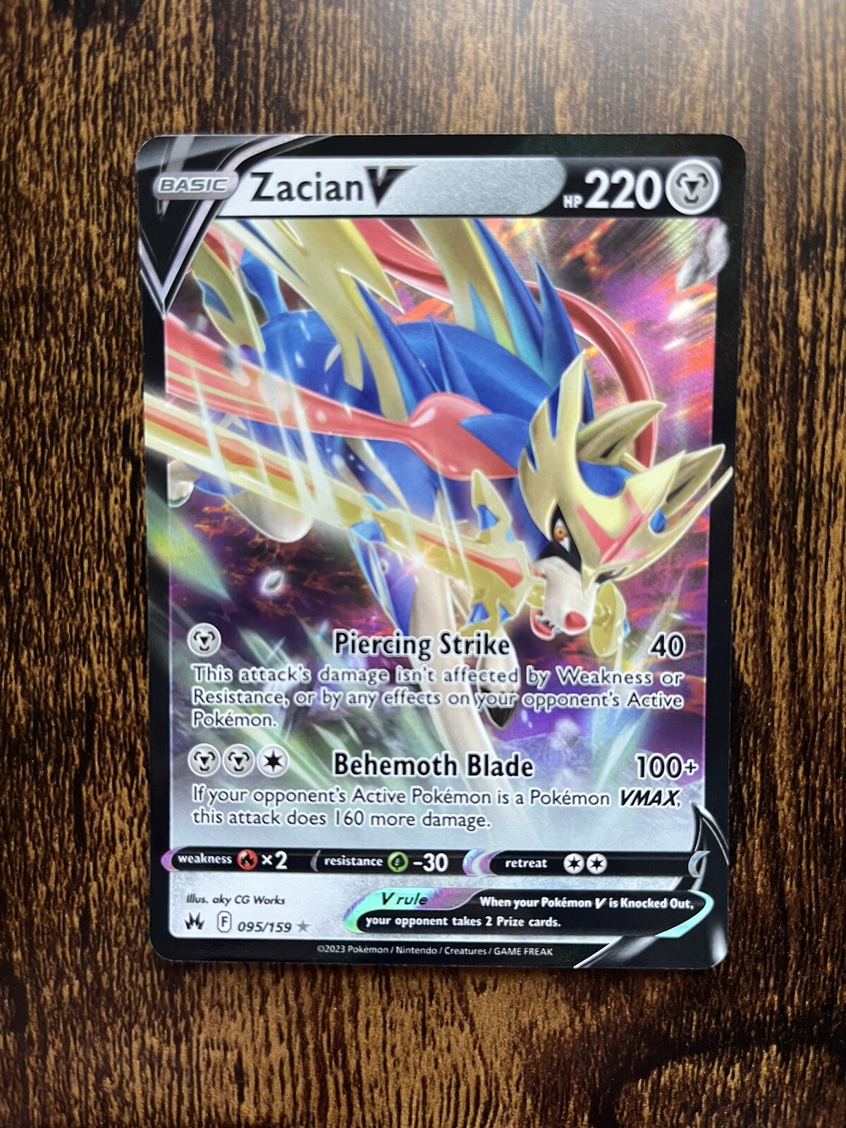 Zacian V Crown Zenith 095/159 Holo Ultra Rare Pokemon TCG Card NM | eBay