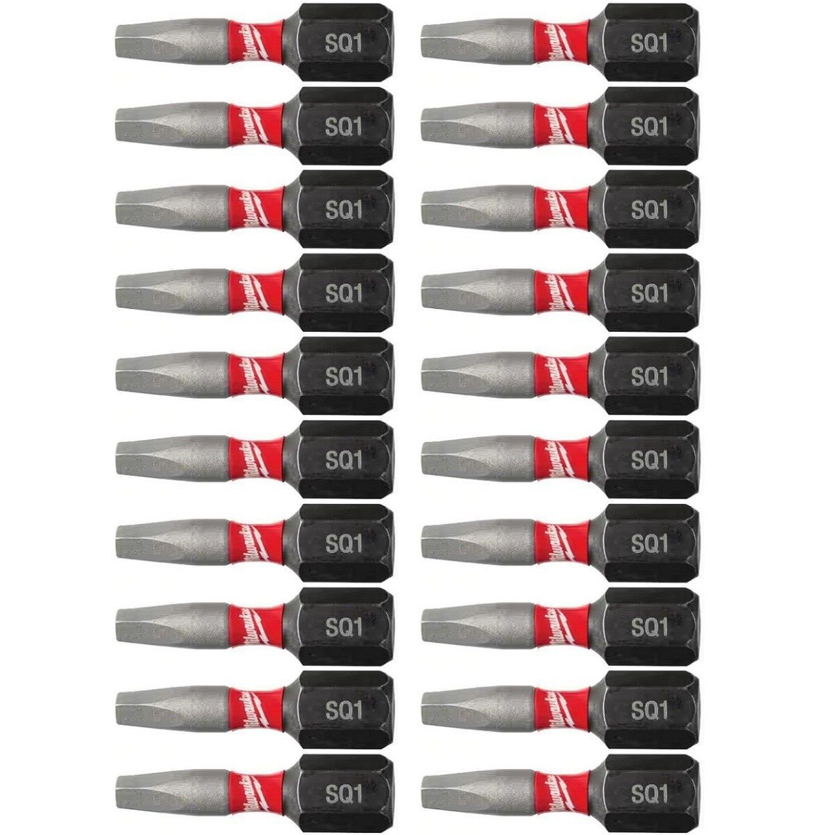 20 SQ1 Square Milwaukee Shockwave Impact Duty Bit Set 1 inch Screw ...