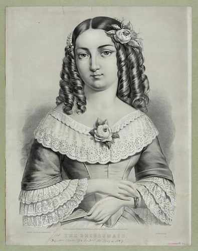 Photo:The Bridesmaid,Beautiful Woman,Flowers,Female,1857,Curled Hair | eBay