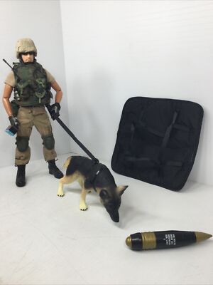 1/6 DRAGON US EOD EXPLOSIVE BOMB ORDINANCE + DOG M-16 GULF WAR IRAQ ...