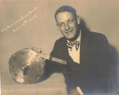 1929 P.R. Morrison Holding a Disk Brake Inventor Patent Bow Tie Car ...