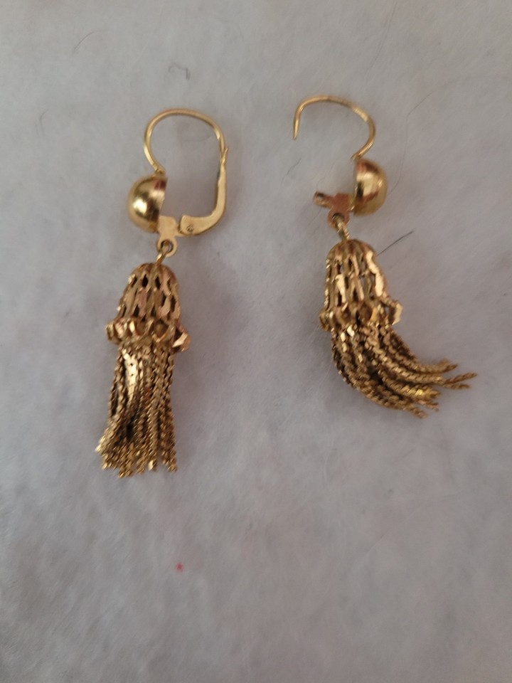 Vintage Dangle Tassel Earrings. Marked Italy | eBay