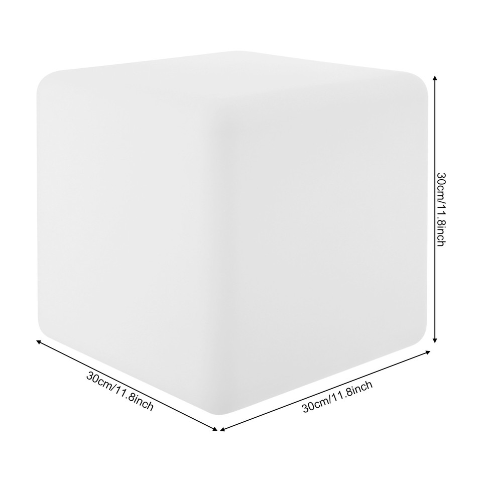 RGB Light Up Square Cube LED 12" Party Decor Lighting Furniture With ...