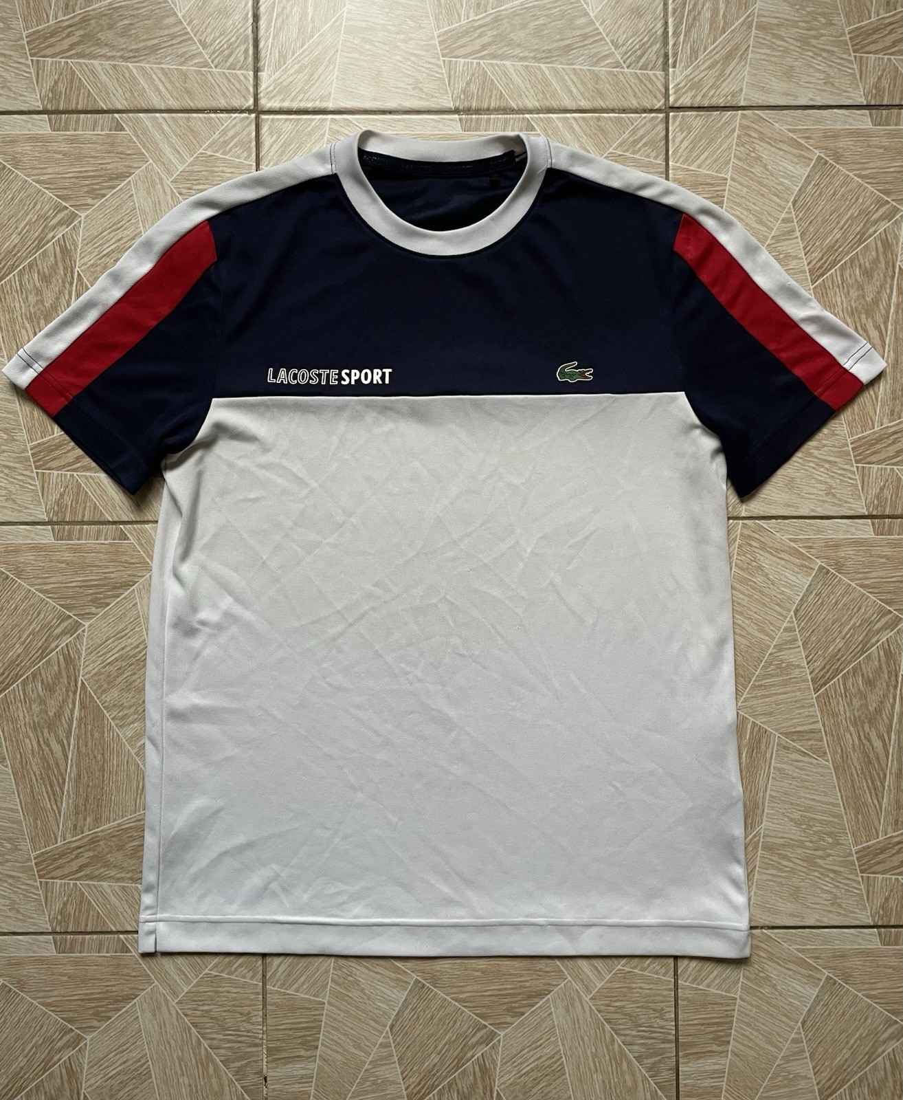 Rare Lacoste Sport Ultra Dry Logo Colorblock Performance Athletic T ...
