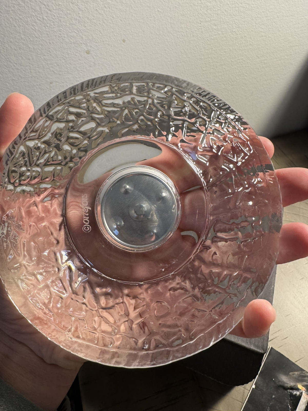 Orrefors Lars Hellsten Sweden Discus Votive Crystal Tealight Candle ...