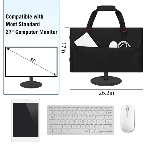 Monitor Carrying Case, Monitor Travel Case for 27" LCD Black - for 27 ...