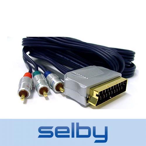3m SCART to Component Video Cable Lead Cord Red Green Blue RCA suits ...
