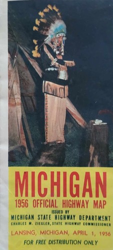 1956 Michigan Official Highway Map | eBay