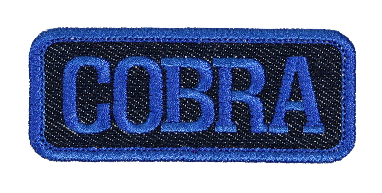 Cobra Embroidered Patch Black/Royal Blue Iron-On Sew-On Jacket Backpack ...