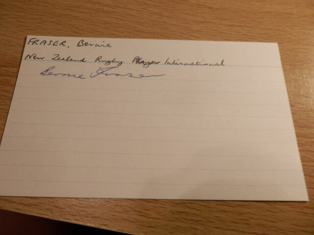 BERNIE FRASER - NEW ZEALAND - RUGBY UNION - AUTOGRAPH | eBay