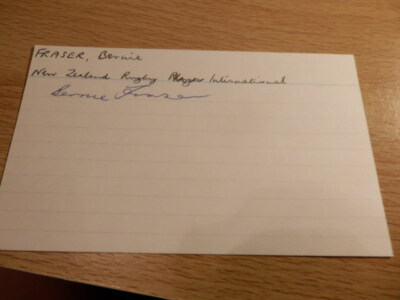 BERNIE FRASER - NEW ZEALAND - RUGBY UNION - AUTOGRAPH | eBay