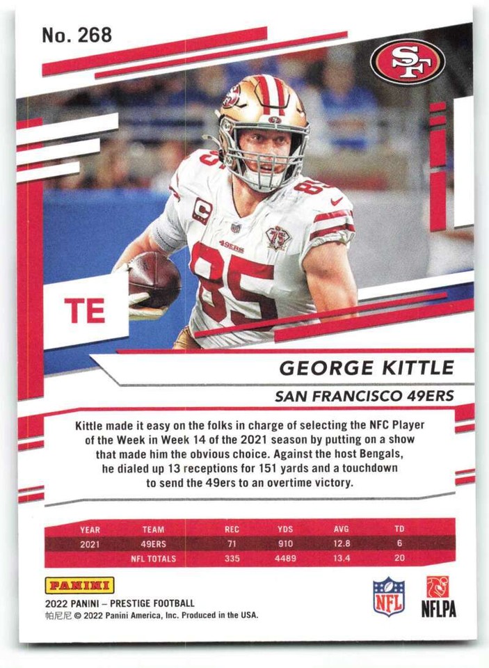 GEORGE KITTLE 2022 Panini Prestige #268 NFL 49ers ID:39699 | eBay