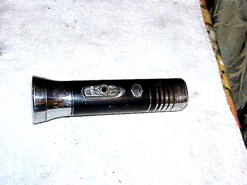 vintage Eveready Masterlite flashlight black & chrome ART DECO ...