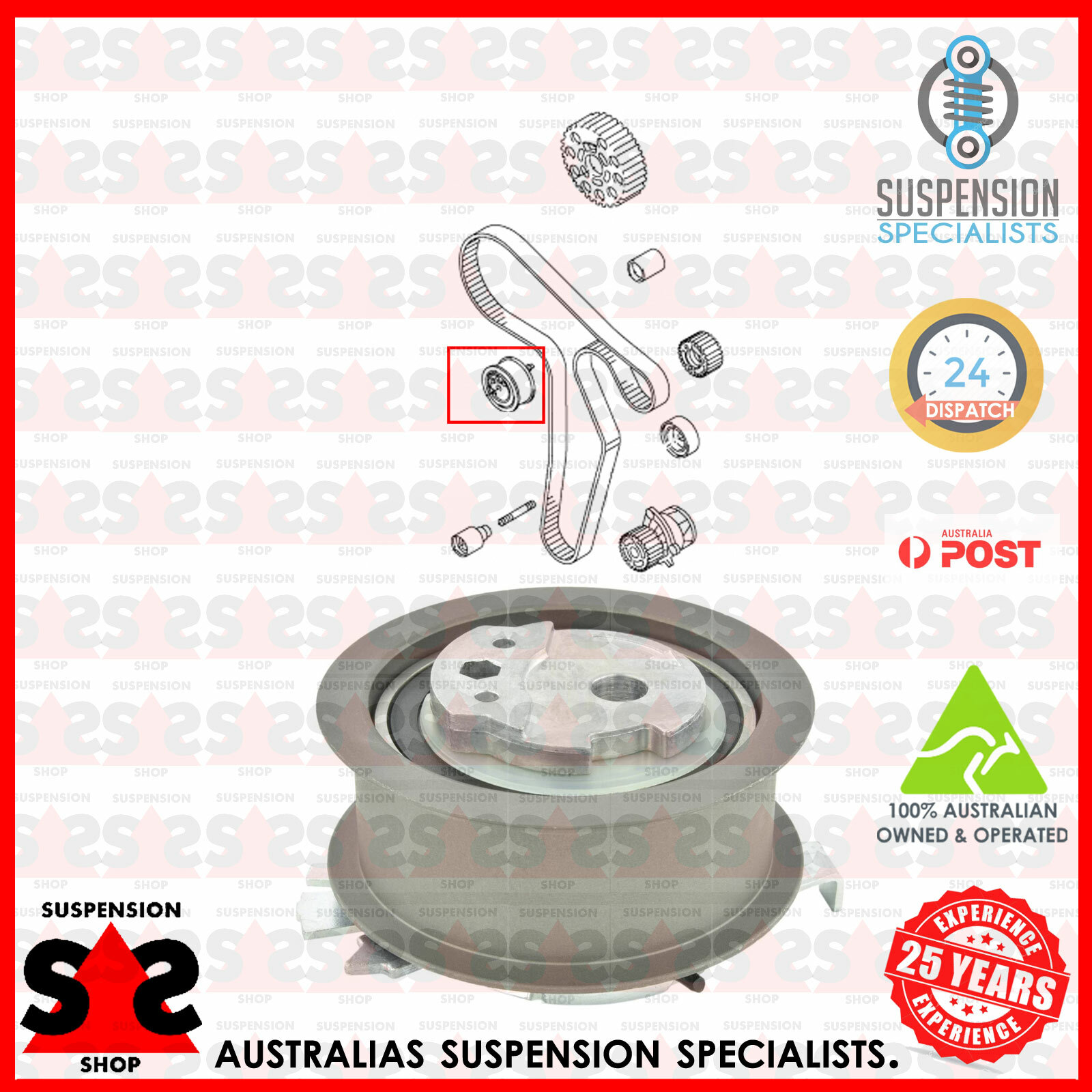 Tensioner Pulley, Timing Belt Suit VW Crafter 30-50 Van (2E_) 2.0 TDI ...