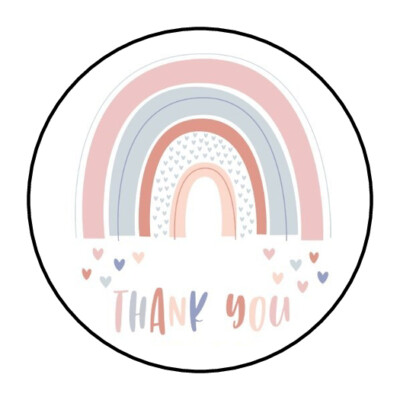 30 1.5" THANK YOU RAINBOW ROUND ENVELOPE SEALS STICKERS FAVOR LABELS | eBay