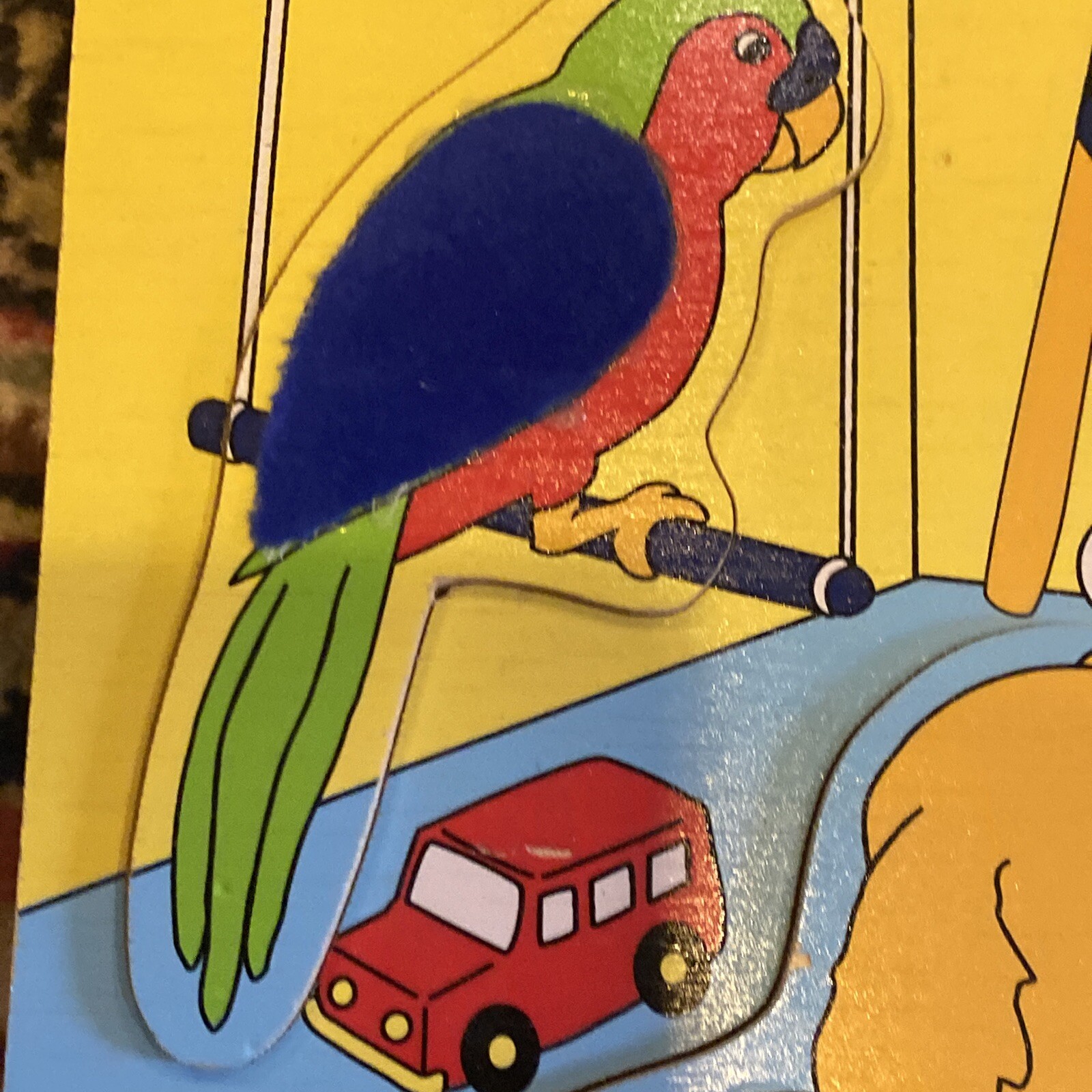 Fuzzy Puzzles Animal Friends Hand Crafted Wood Textured Pre-Melissa ...