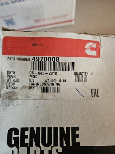 GENUINE CUMMINS WIRING HARNESS P/N 4970008 ~ ISM, ISM11, M11, QSM11 OEM ...