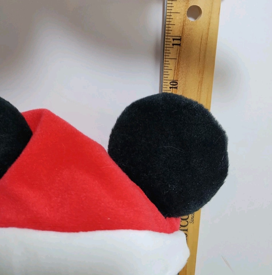 Kohls Cares Mickey Mouse Santa Plush Stuffed 13 Inch Green & Red Stripe ...