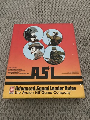 ASL Advanced Squad Leader Rules Binder 1st Edition, Avalon Hill, 1985 ...