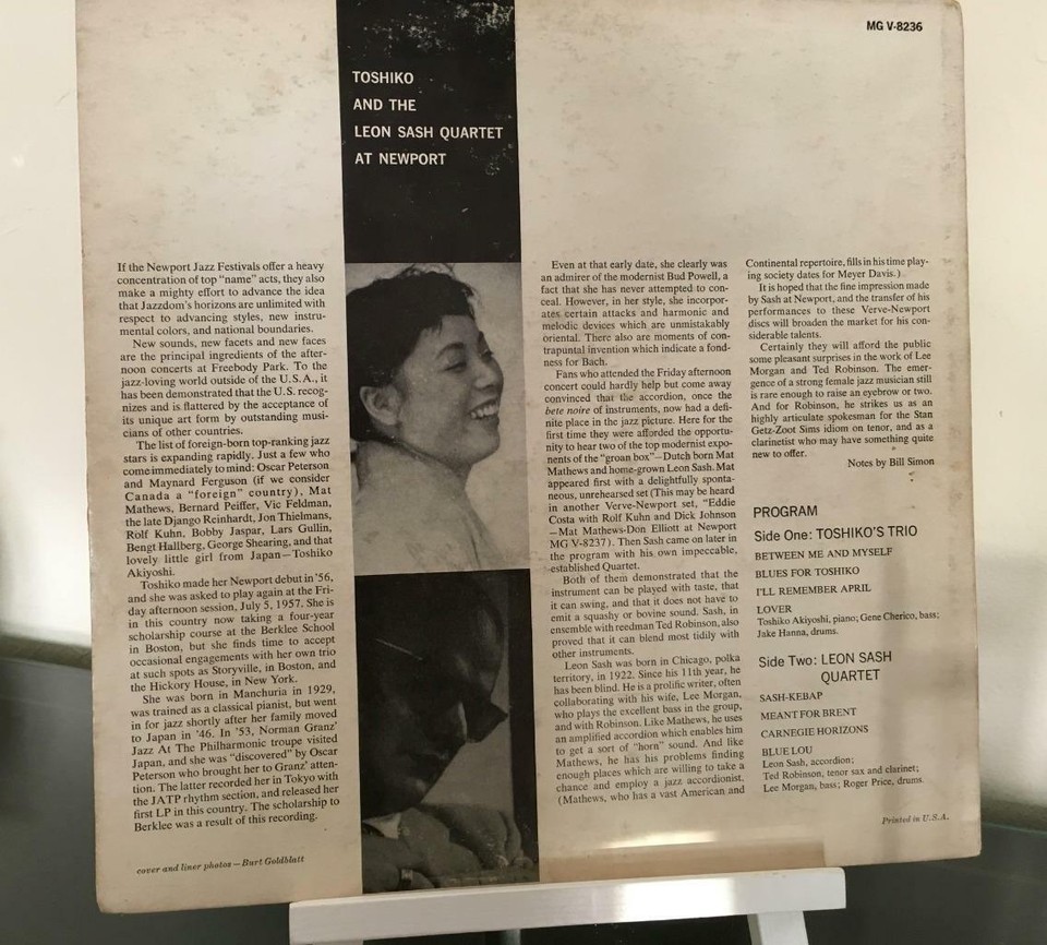 Toshiko & Leon Sash At Newport ...Verve Clef Series MGV 8236 | eBay