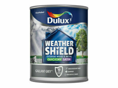 Dulux Weather Shield Quick Dry Satin Paint 750ml Gallant Grey exterior ...
