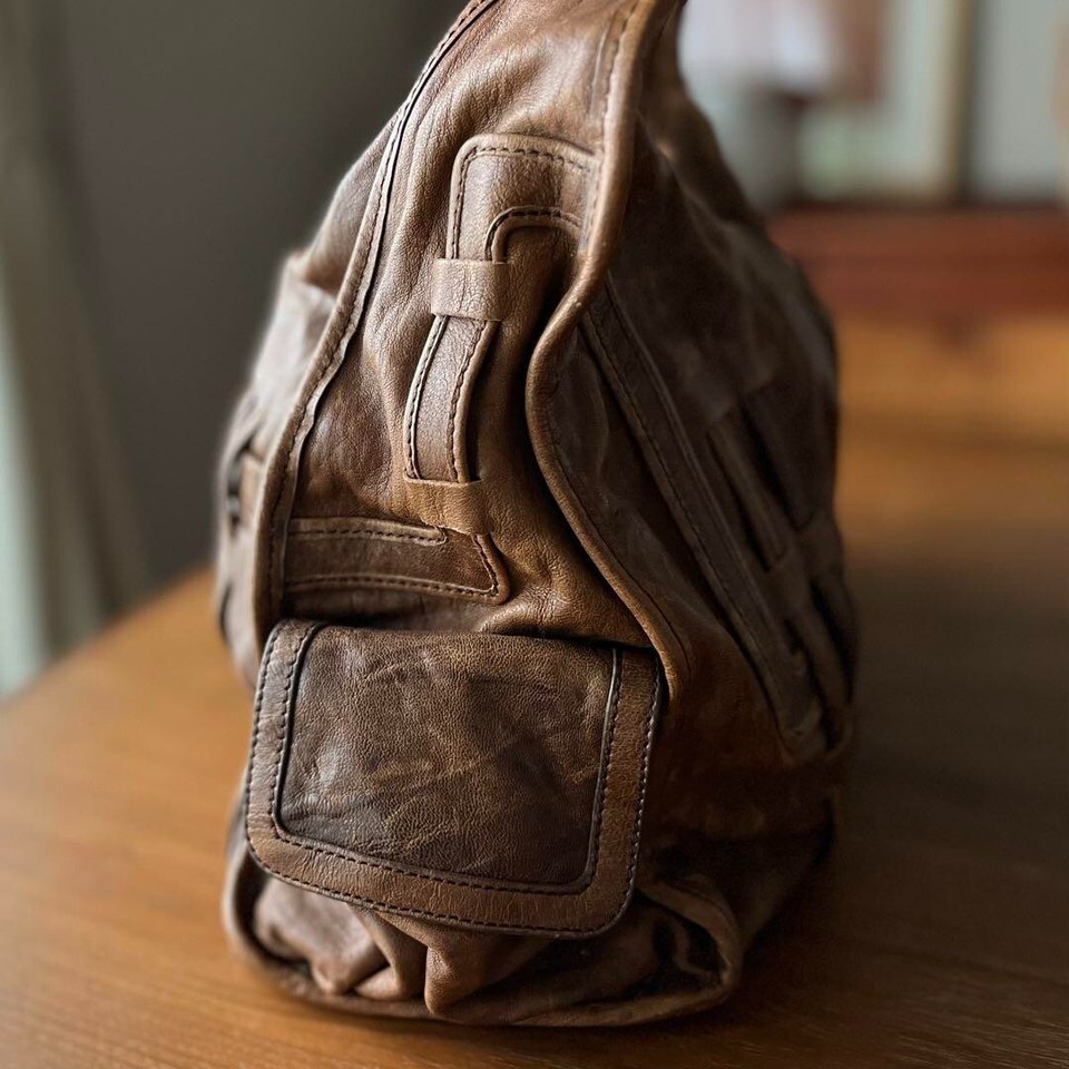 Junior Drake Shoulder Bag Distressed Leather in Brown USED Once Mint ...