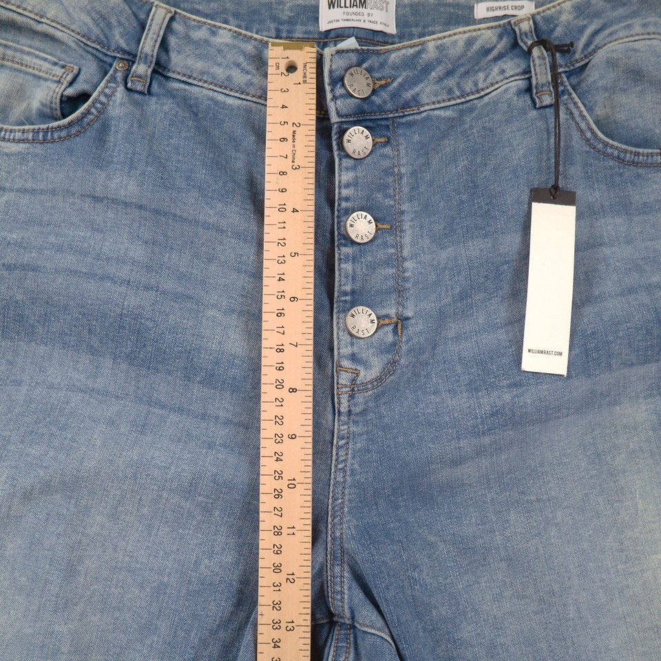 William Rast High Rise Crop Blue Jeans Womens Plus 22W Cut-Offs $99.50 ...