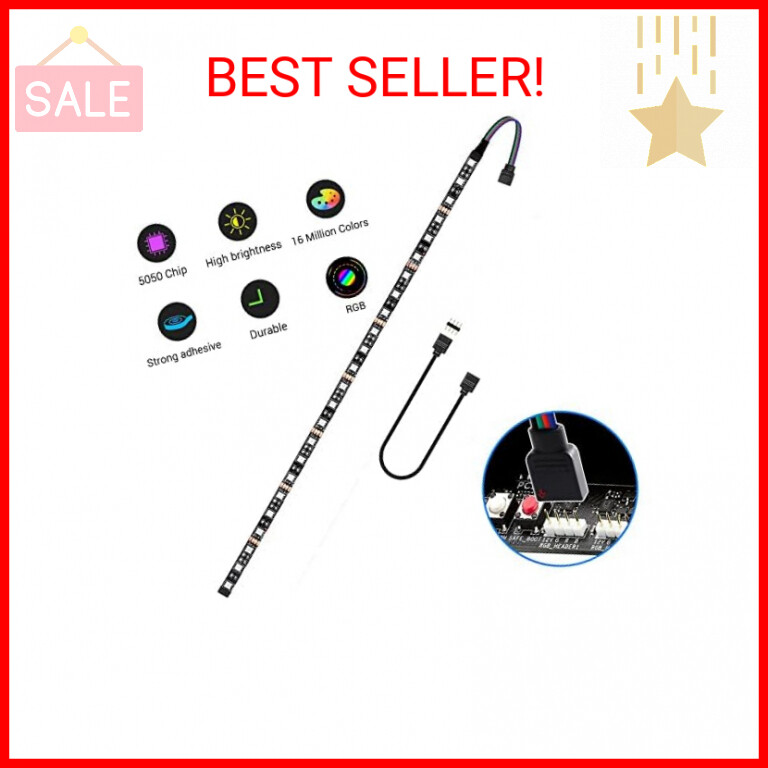 LED RGB PC Light Strip 1PCs 19.7in RGB LED Strip for 12V 4-Pin RGB LED ...