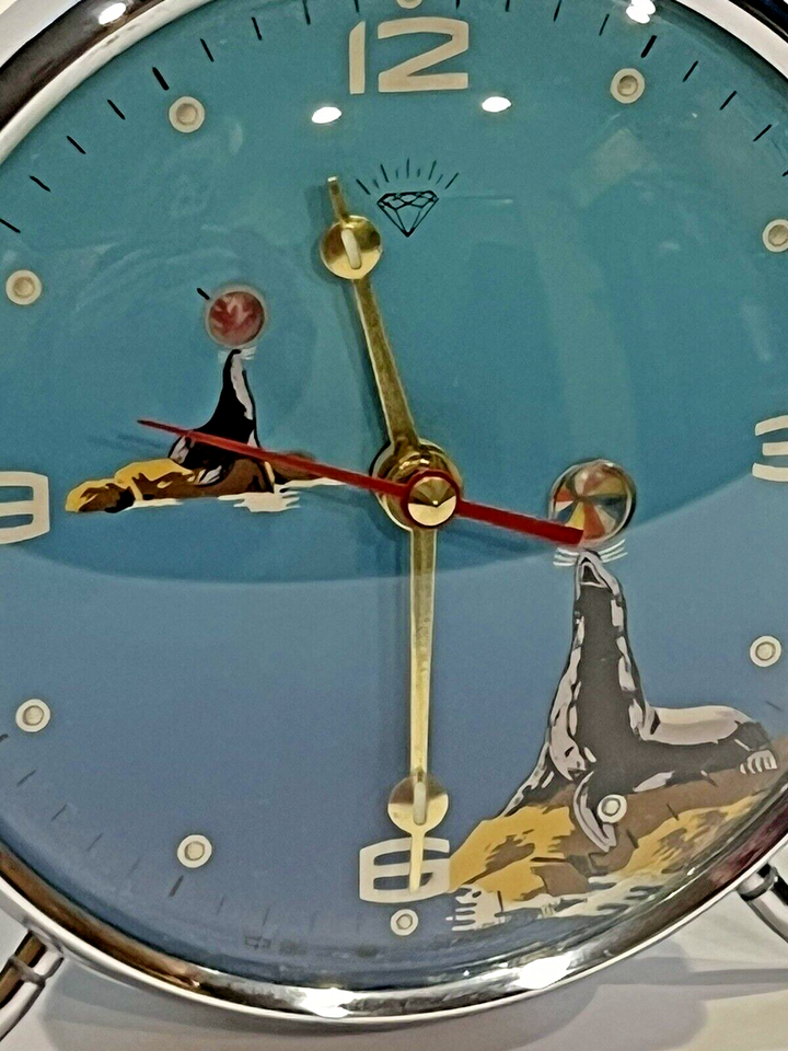 Vintage Shanghai China Diamond Animated Seal Alarm Clock Ball Circus ...