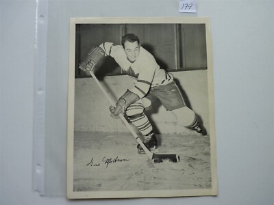 VINTAGE 1945/54 QUACKER OAT ORIGINAL HOCKEY PHOTO TORONTO GUS MORTSON ...