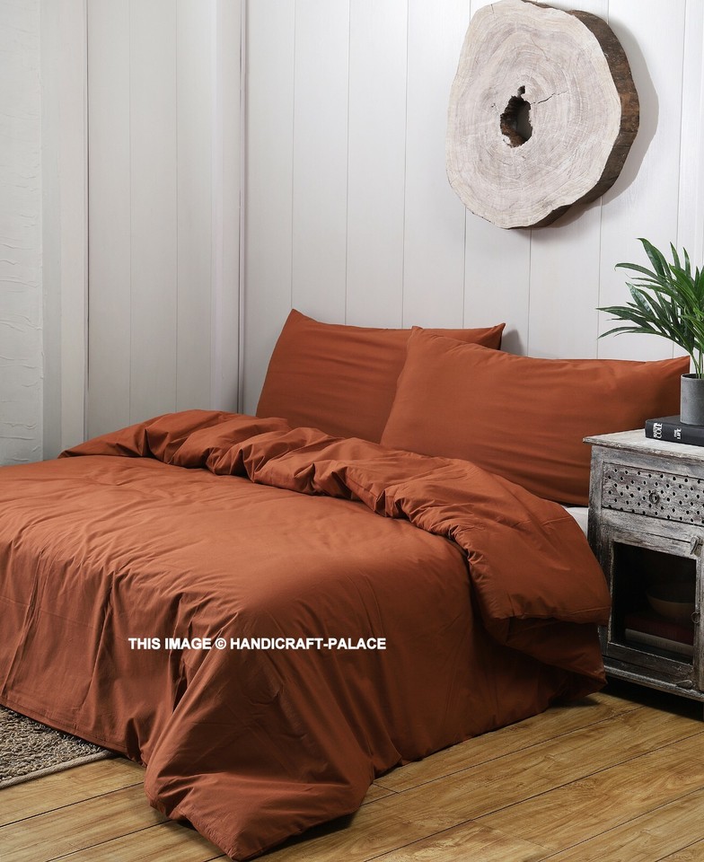 3 Piece Bed Sheet Set Hotel Quality Extra Bed Sheets Rust Color Queen ...