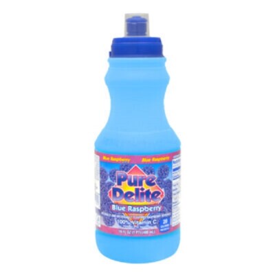 PURE DELITE Blue Raspberry Juice Drink, Bold and Sweet Flavor, 16 oz ...
