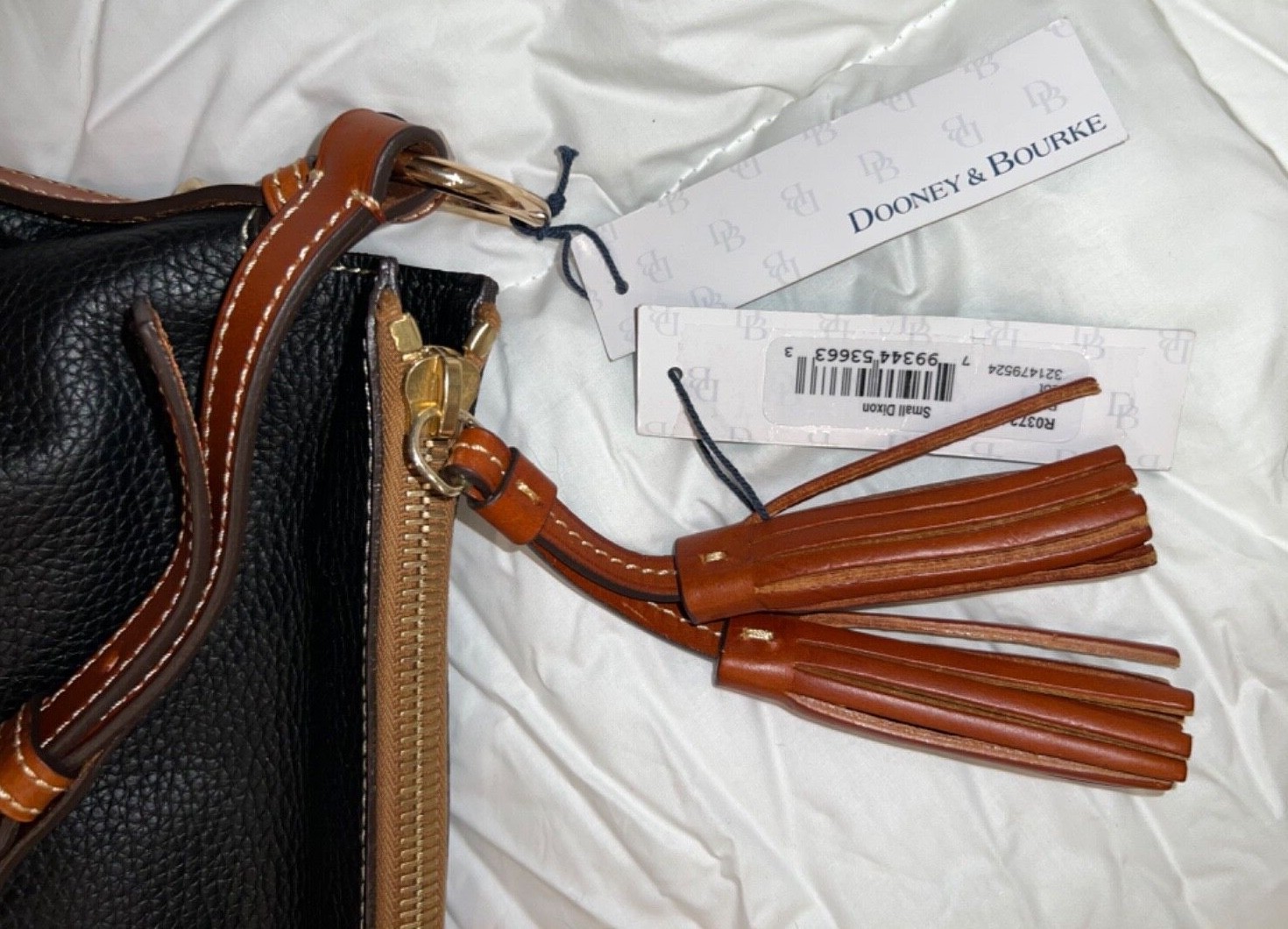 Dooney & Bourke black pebble leather Small Dixon. NWT. perfect cond ...