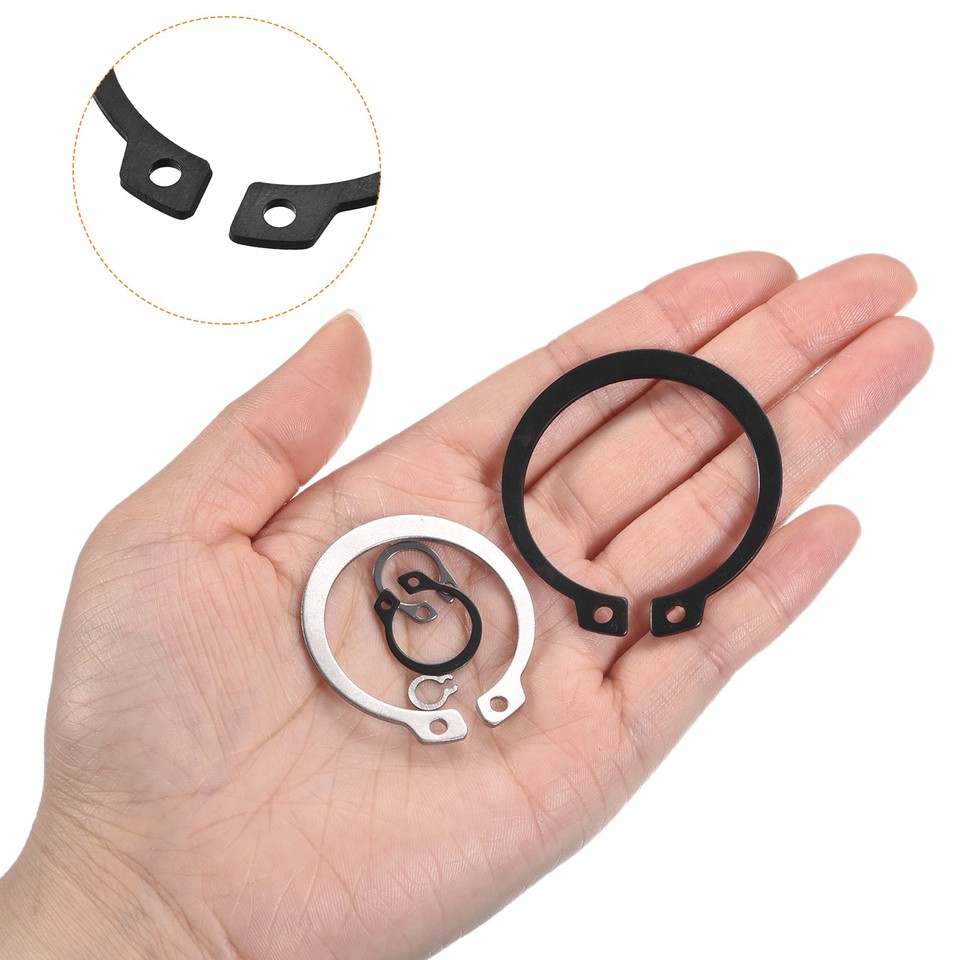 100 Pcs External Retaining Rings, 7.4mm 65Mn Carbon Steel Circlip Snap ...